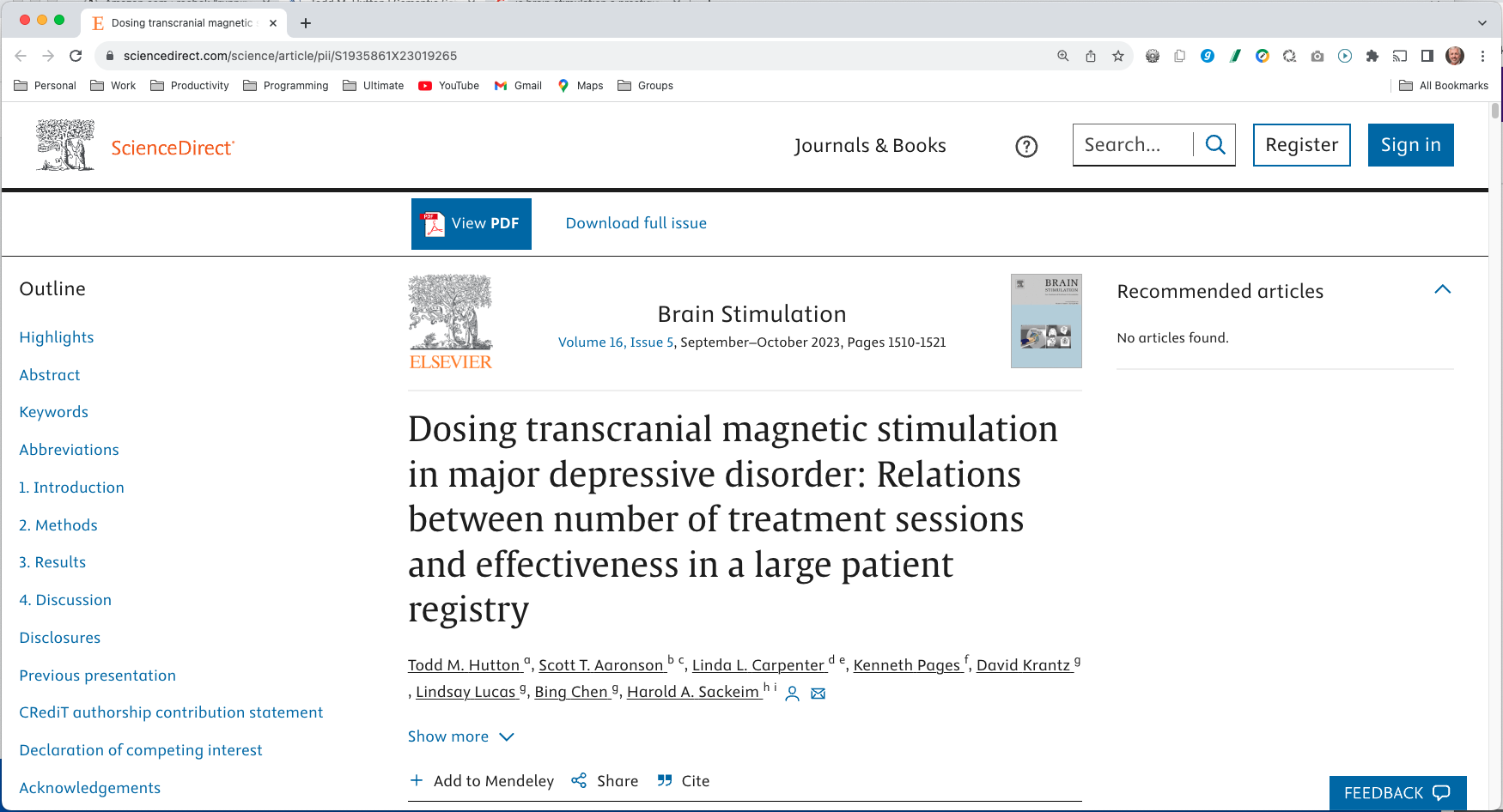 Dr Hutton published in premier journal, Brain Stimulation